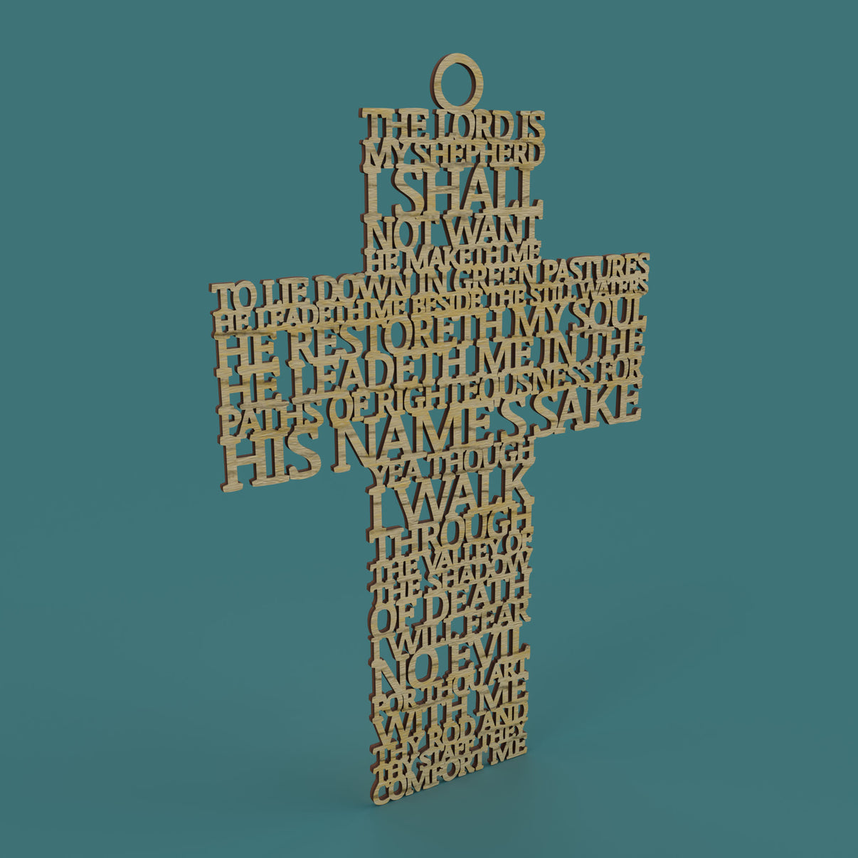 Psalm 23 The Lord is my Shepherd Cross KJV Version - Laser Cut File ...