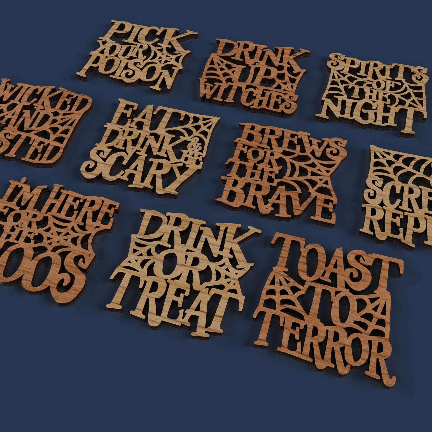 Halloween Drink Coasters - Laser Cut File | svg dxf eps pdf & ai – The ...