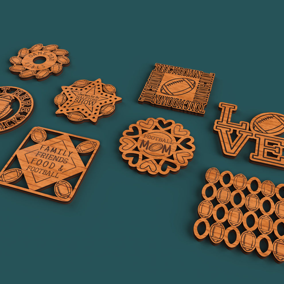 Football Coasters - Laser Cut File - svg dxf pdf eps ai – The X Laser Files