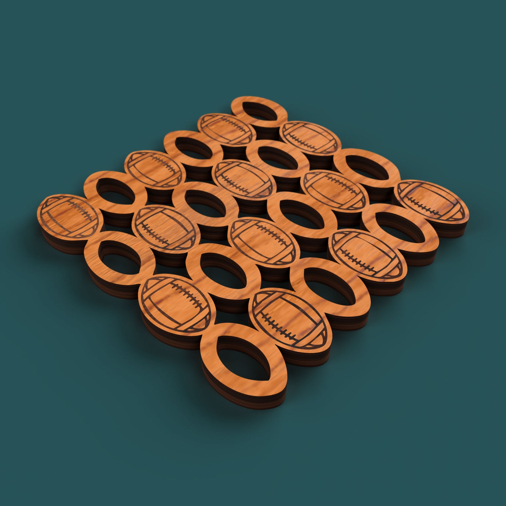 Football Coasters - Laser Cut File | svg dxf eps pdf & ai – The X Laser ...