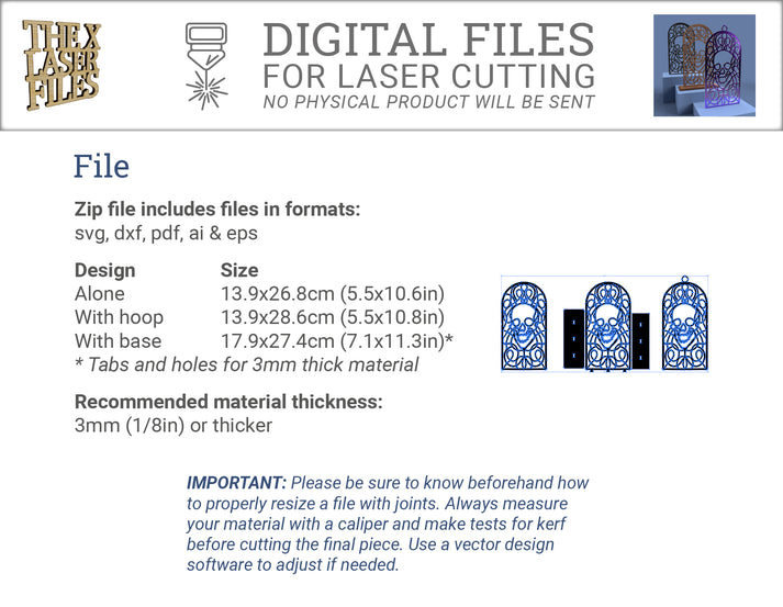 Halloween Skull Decor - Laser Cut File | svg dxf eps pdf & ai – The X ...