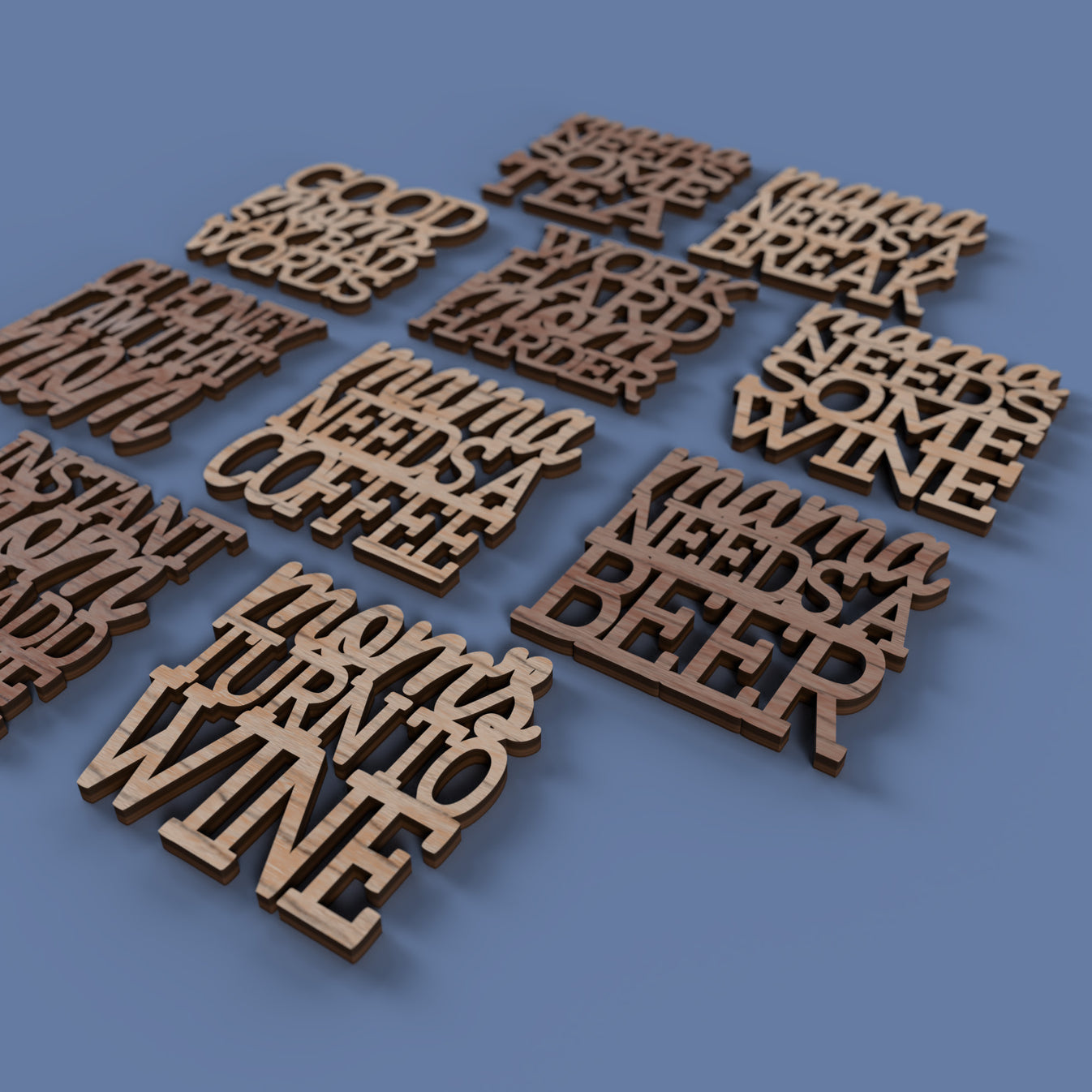 Mom Coasters - Laser Cut File | svg dxf eps pdf & ai – The X Laser Files